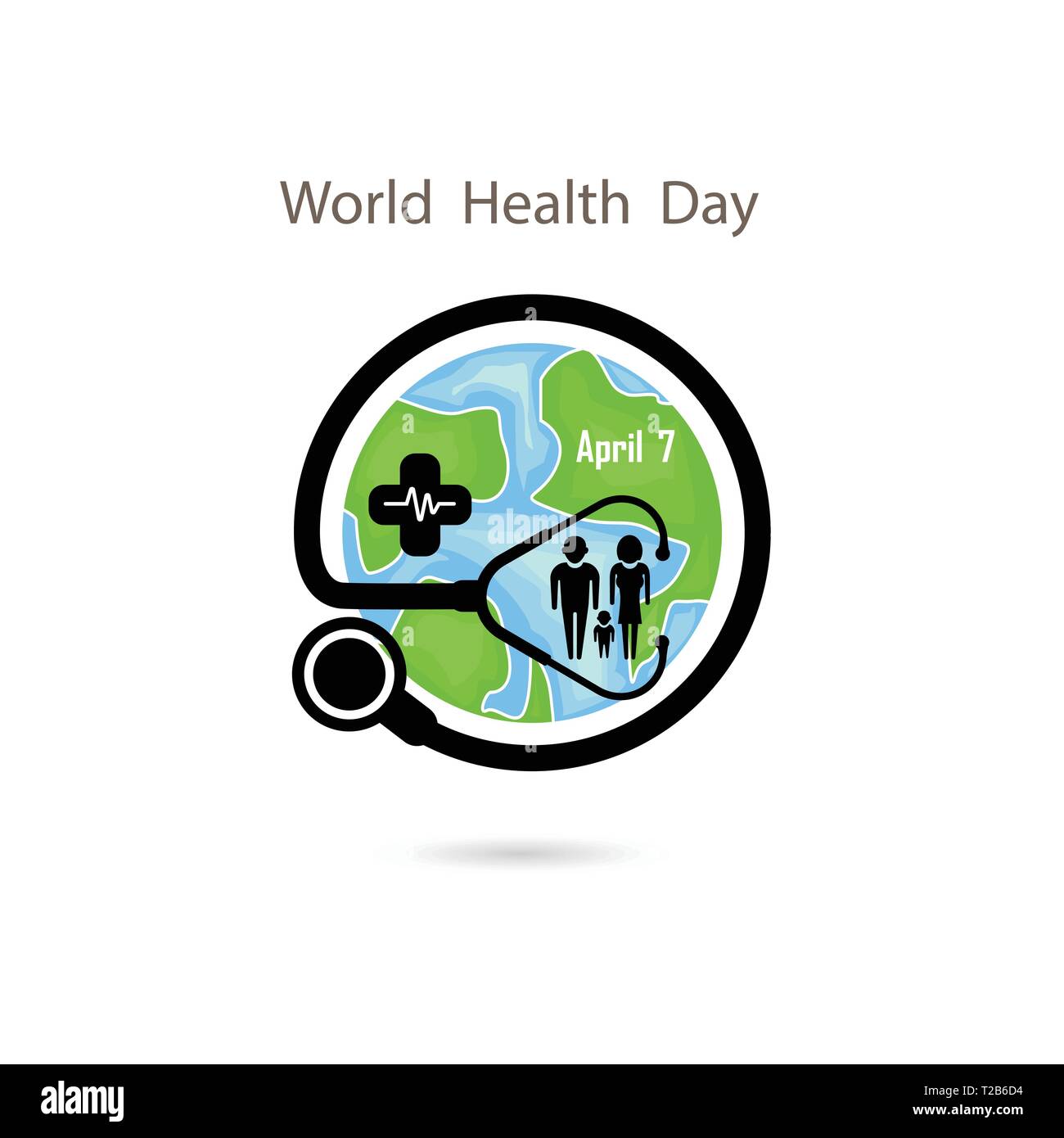 Family icon,Globe sign and stethoscope vector logo design template ...