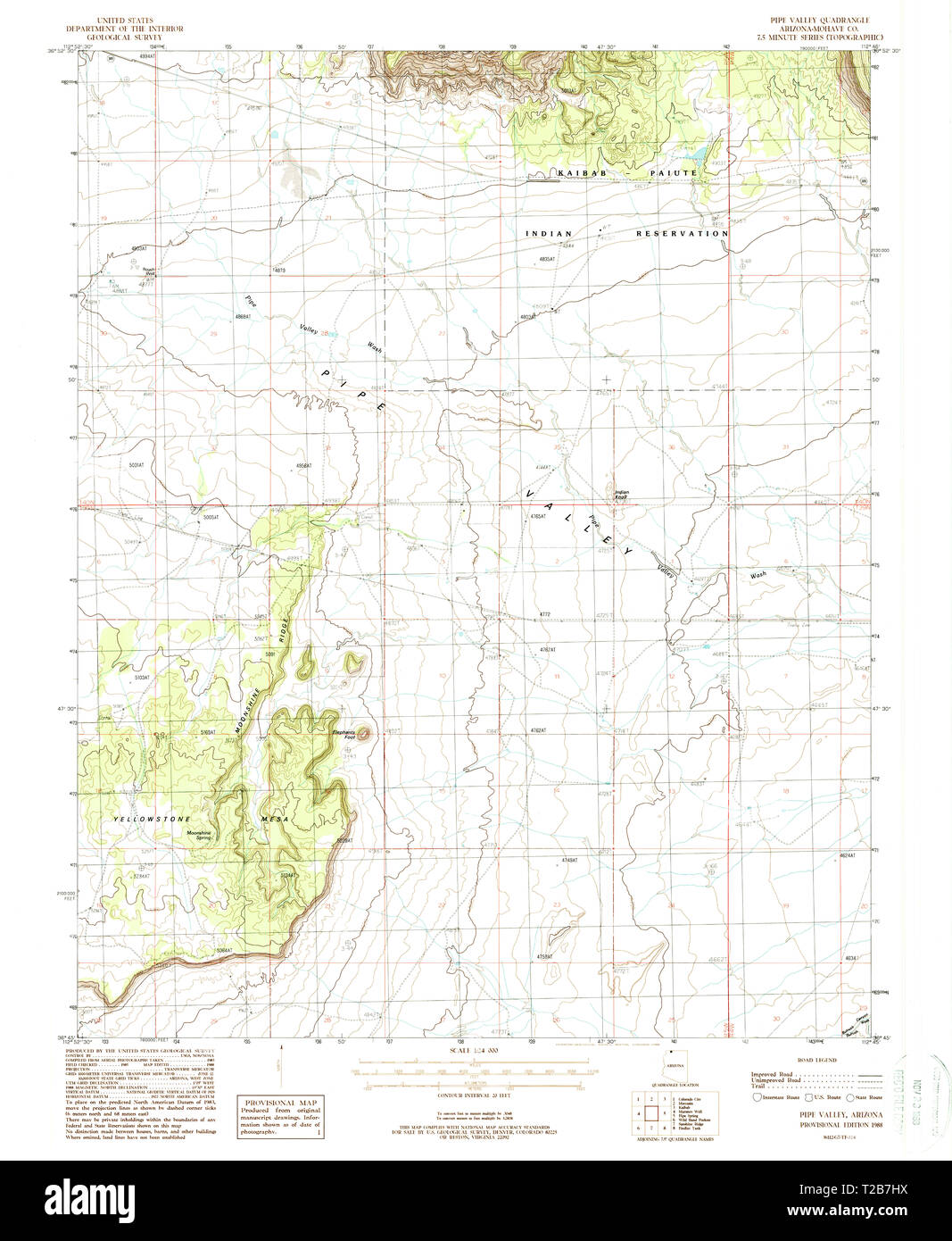 USGS TOPO Map Arizona AZ Pipe Valley 312924 1988 24000 Restoration ...