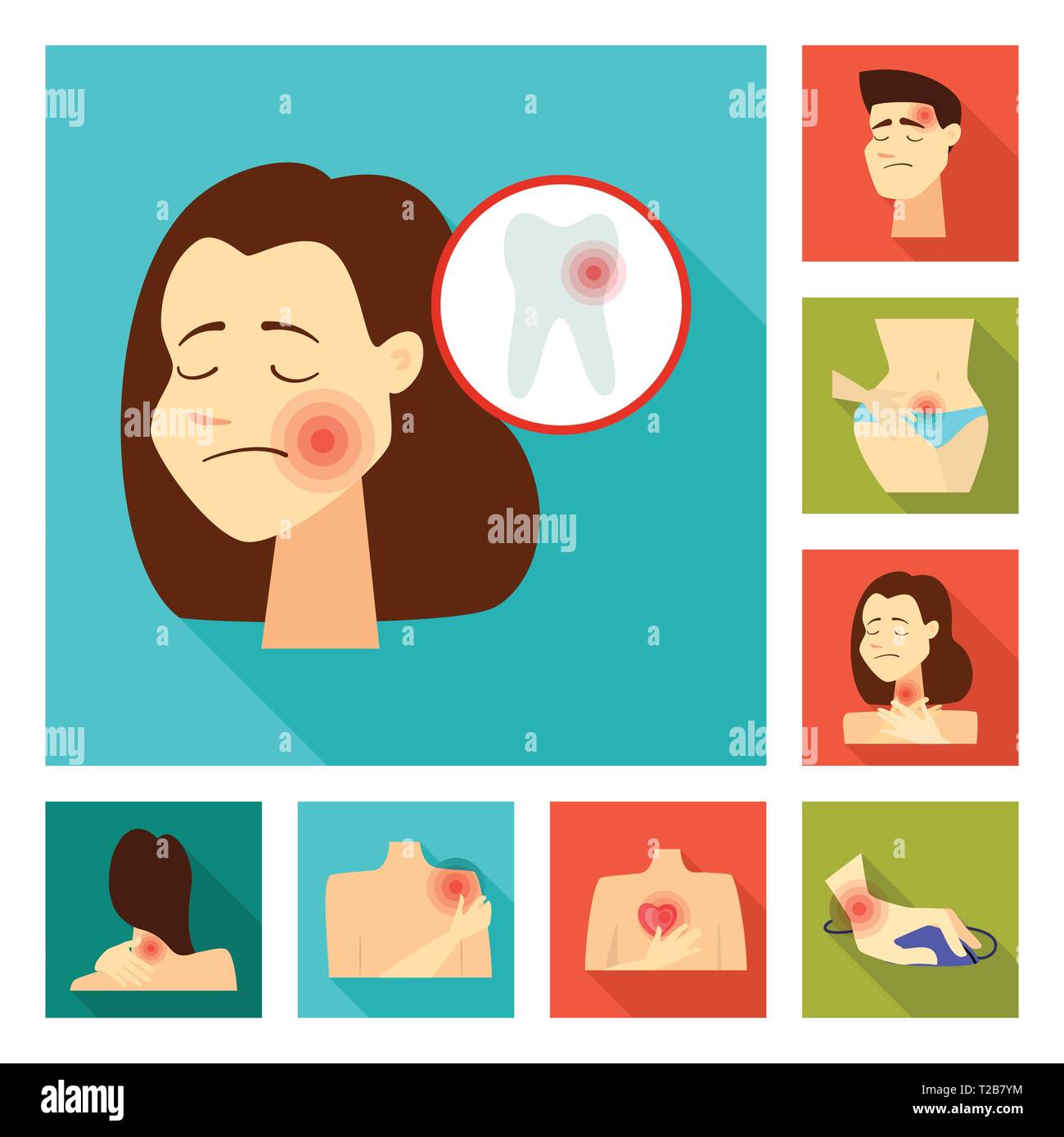 Isolated object of damage and wound sign. Collection of damage and ...