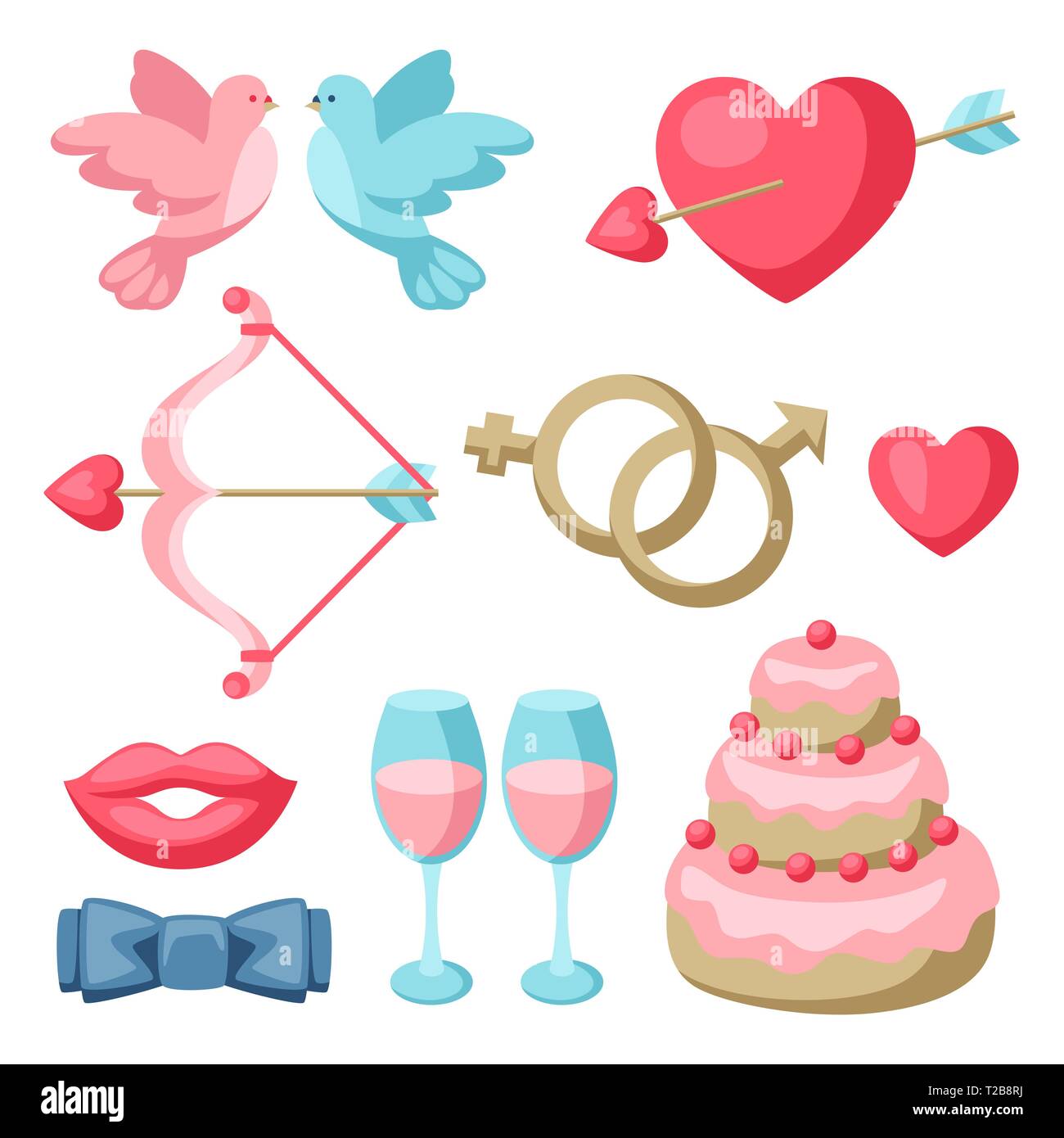 Romantic objects Stock Vector Images - Alamy