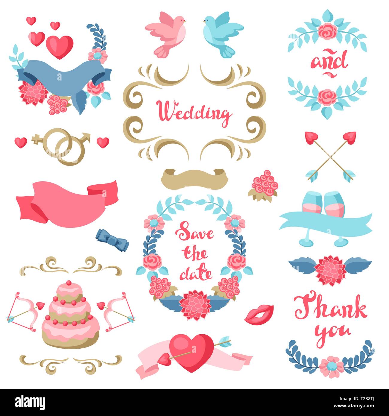 Bridal party decorations Stock Vector Images - Alamy