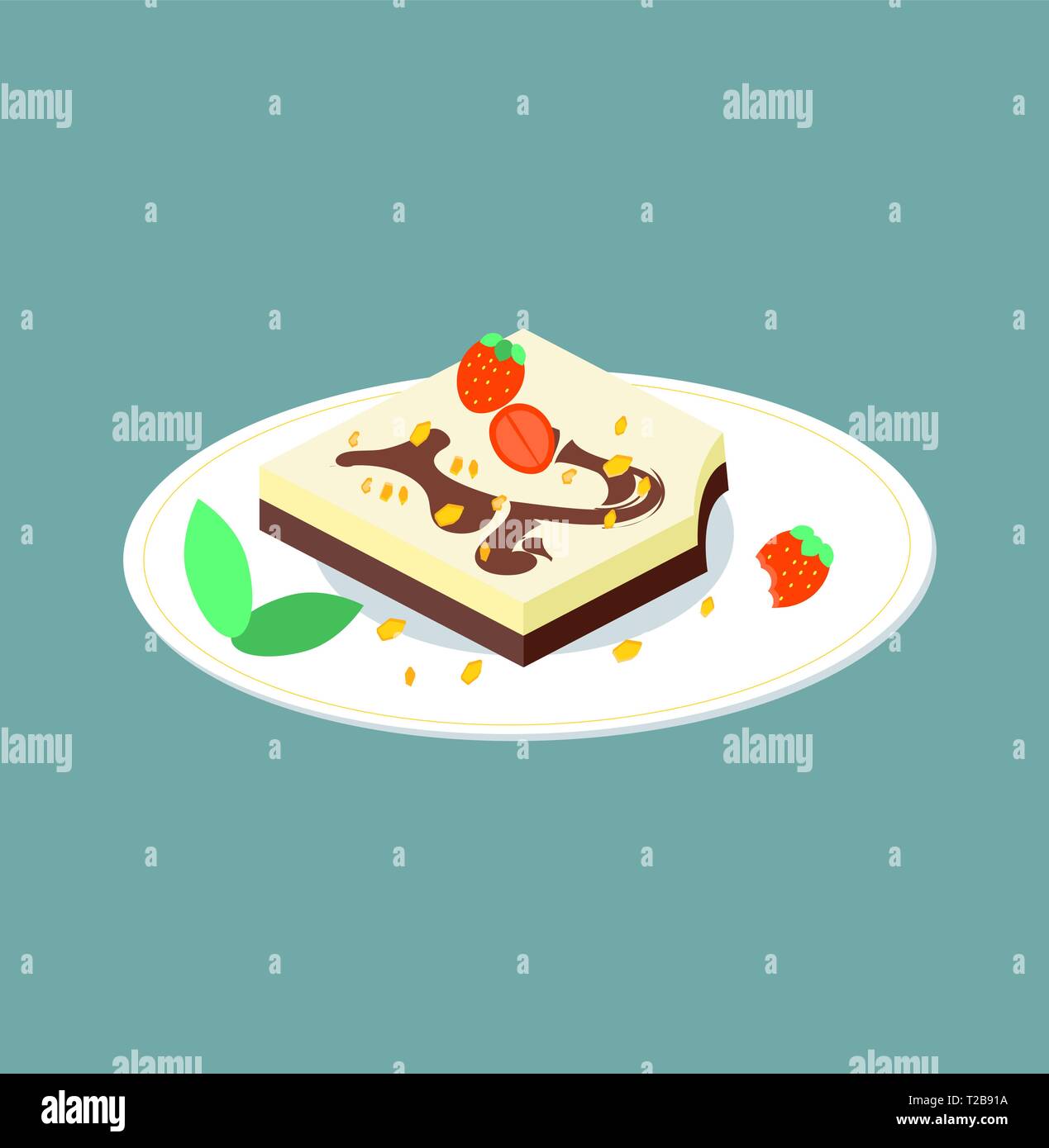 Square Chocolate Cake Clipart