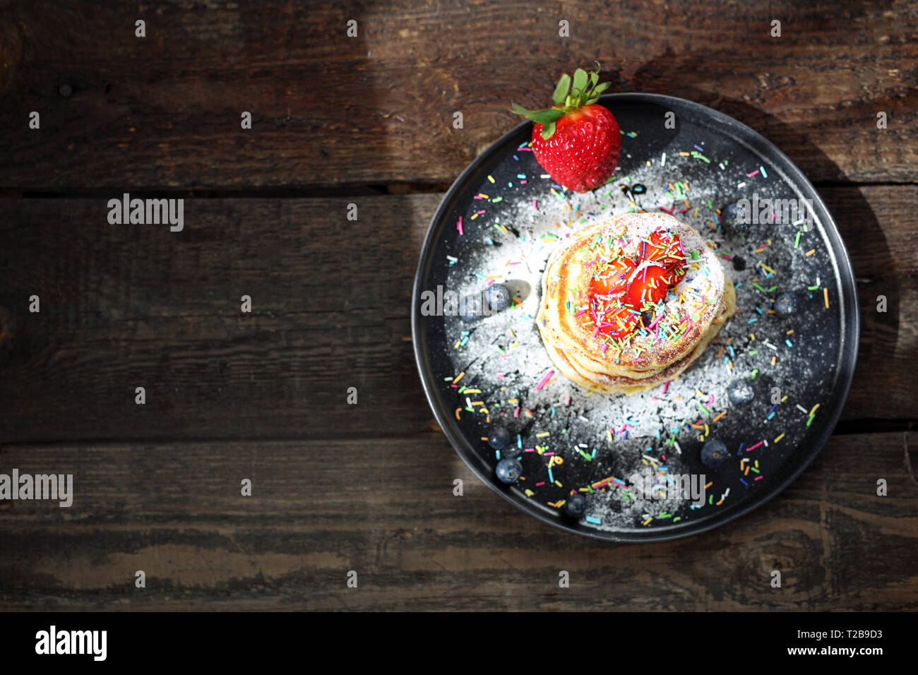Traditional home-made pancakes, sweet, nutritious breakfast. horizontal ...