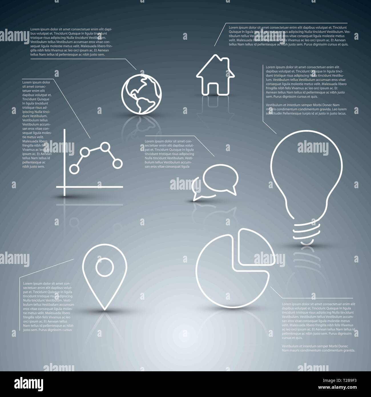 Vector diagram with various descriptive icons - infographic template ...