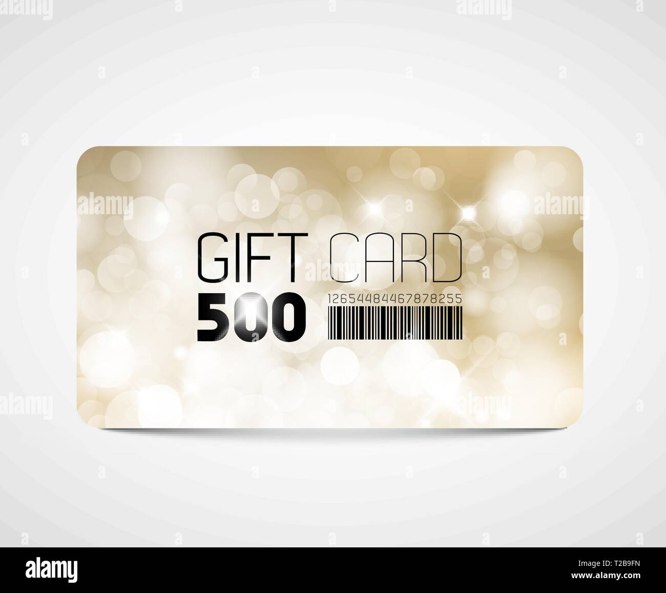 Modern gift card template - with golden flares and lights Stock Vector ...