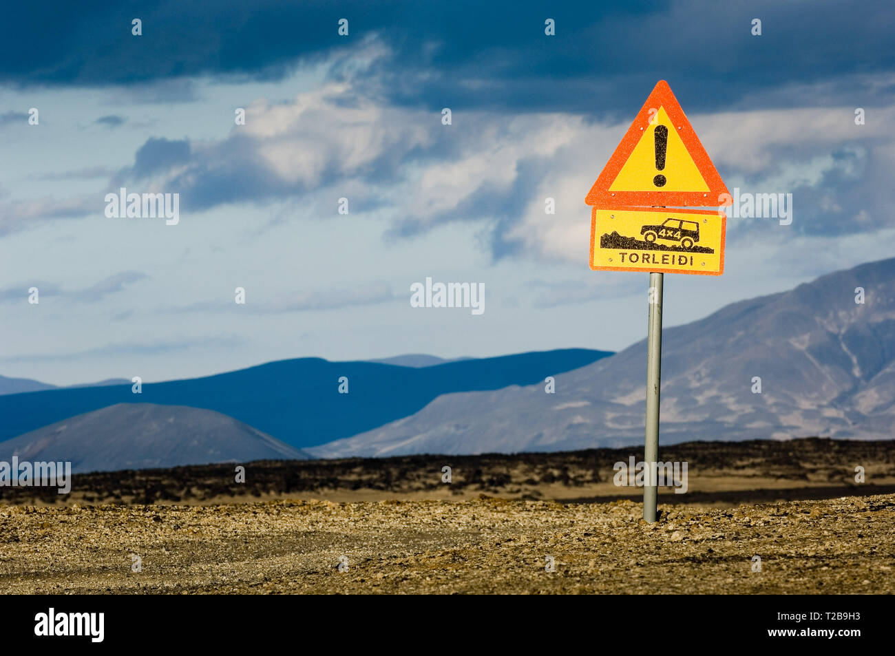 Road sign in Iceland saying attention only four wheel drive cars on ...