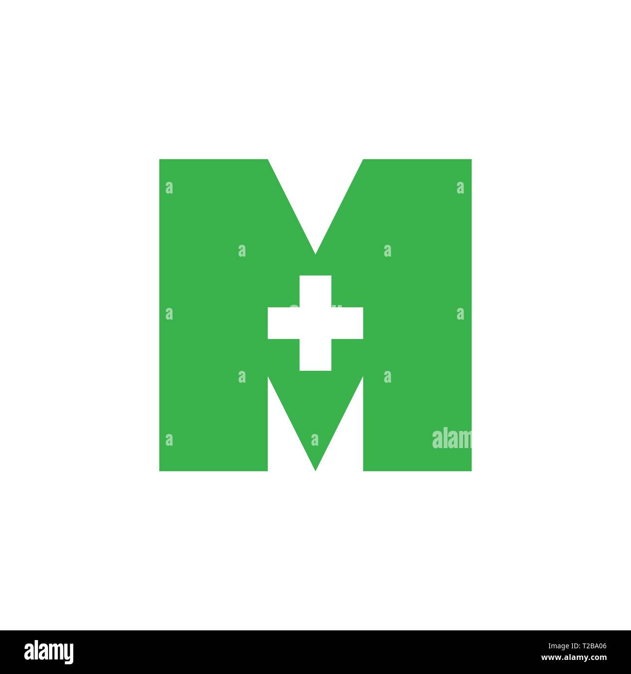 letter m plus medical logo vector Stock Vector Image & Art - Alamy