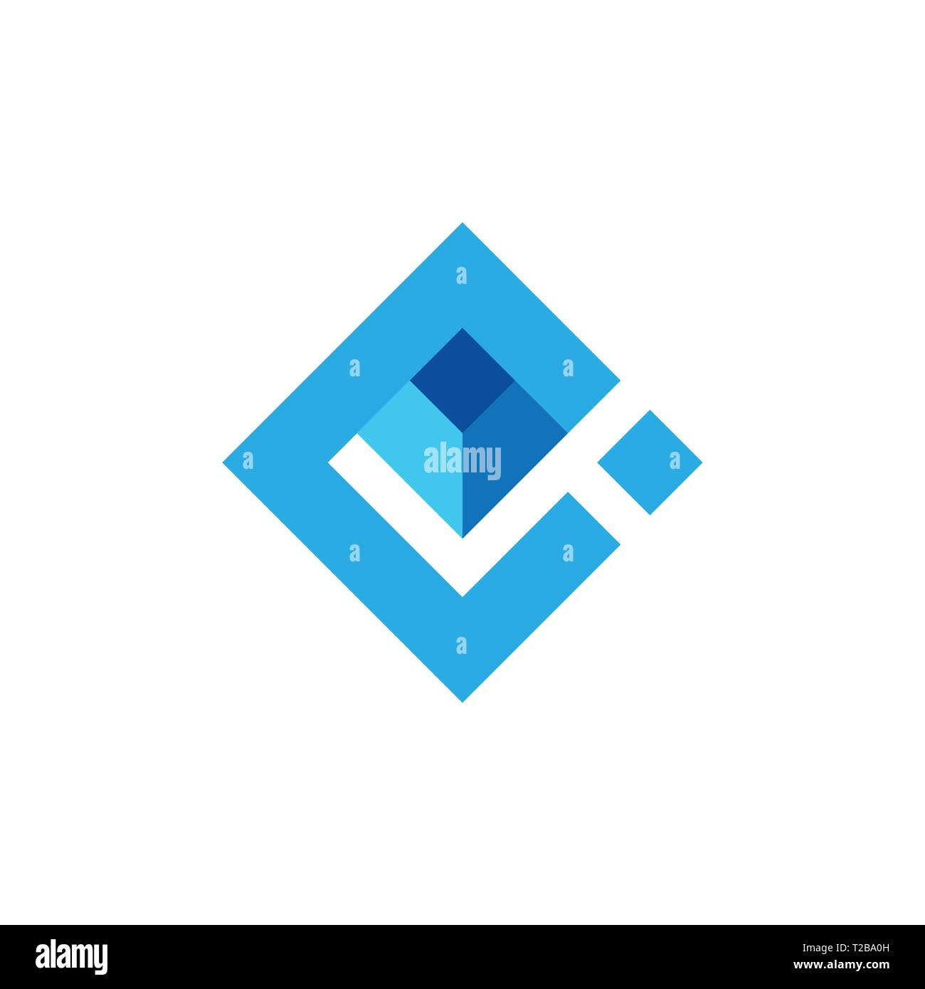 square 3d line logo vector Stock Vector Image & Art - Alamy