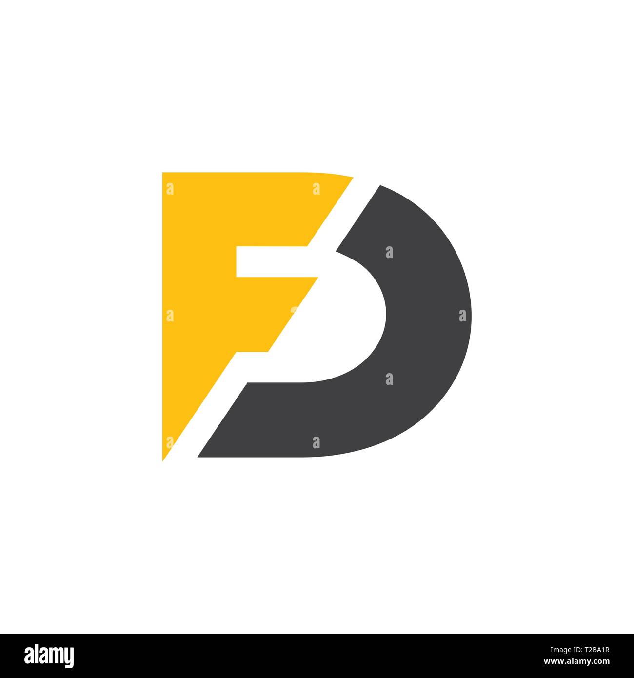 letter fd simple geometric logo vector Stock Vector Image & Art - Alamy