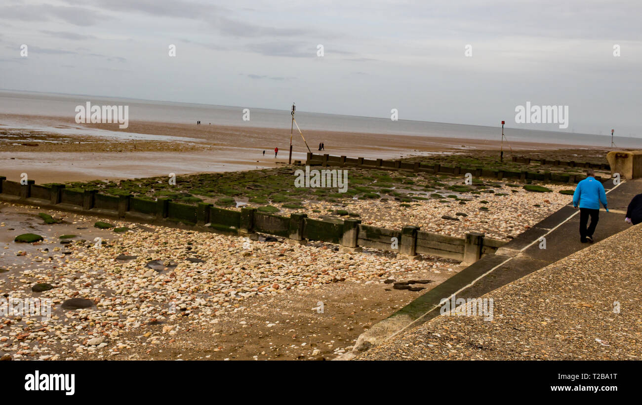 Hunstanton, England. 23 March 2019. A view of Hunstanton beach at low ...