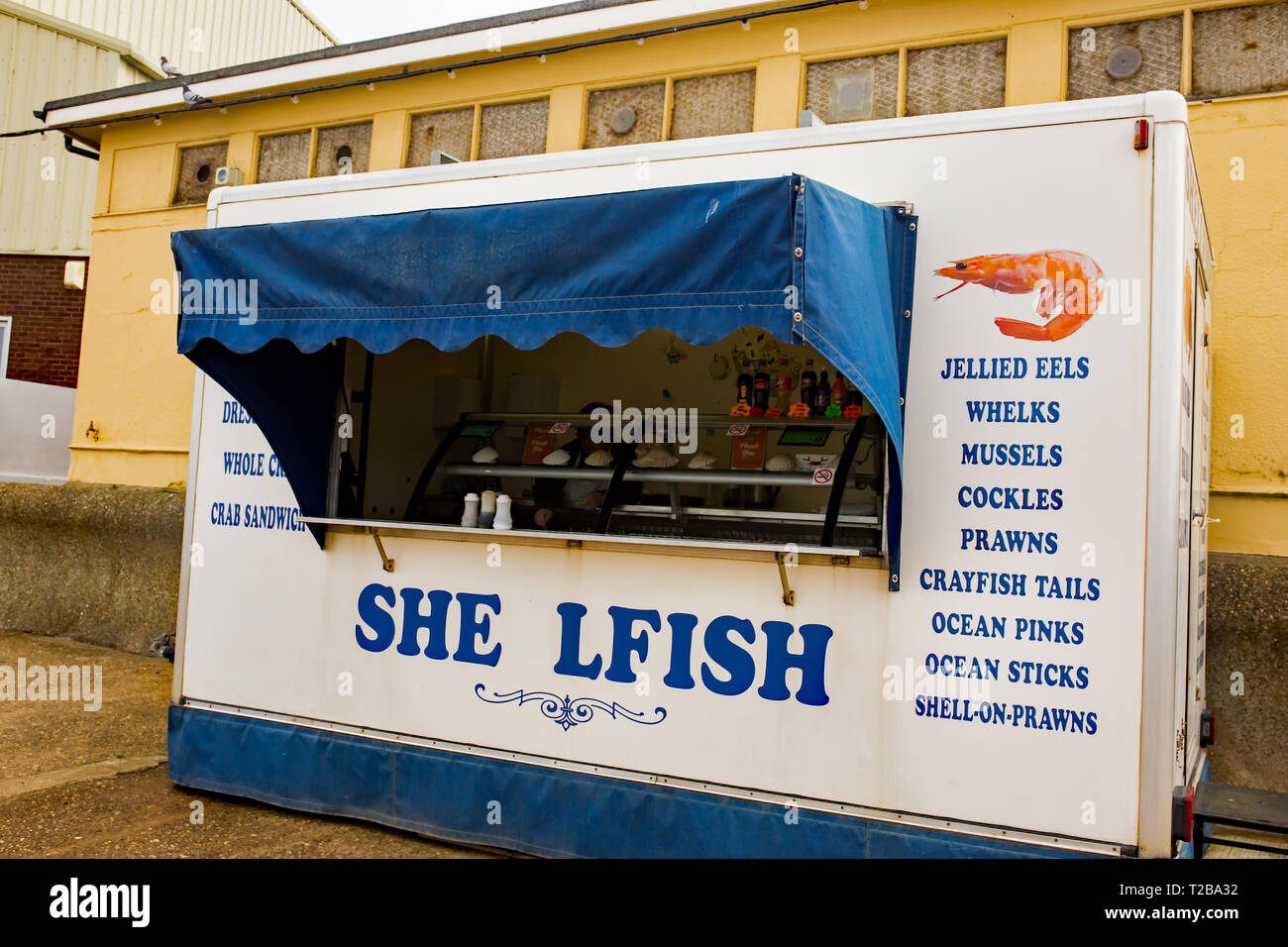 Hunstanton, England. 23 March 2019. A small kiosk on the promenade ...