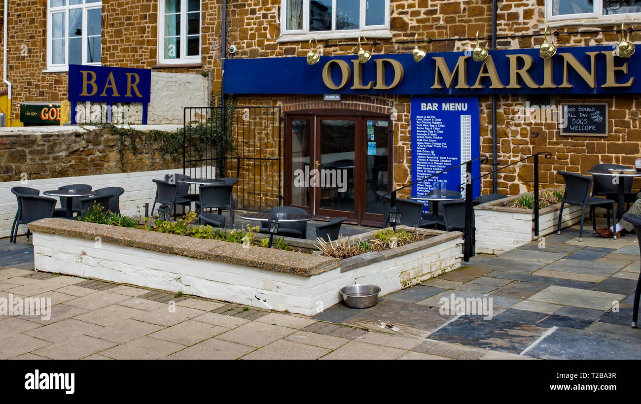 Hunstanton, England. 23 March 2019. The outside of the Old Marine Bar ...