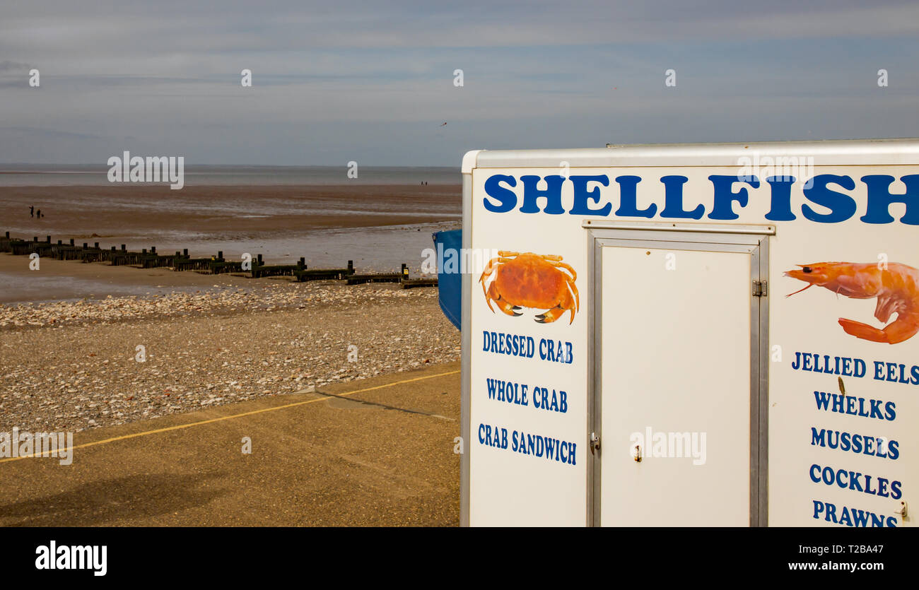 Hunstanton, England. 23 March 2019. A kiosk located on the promenade ...