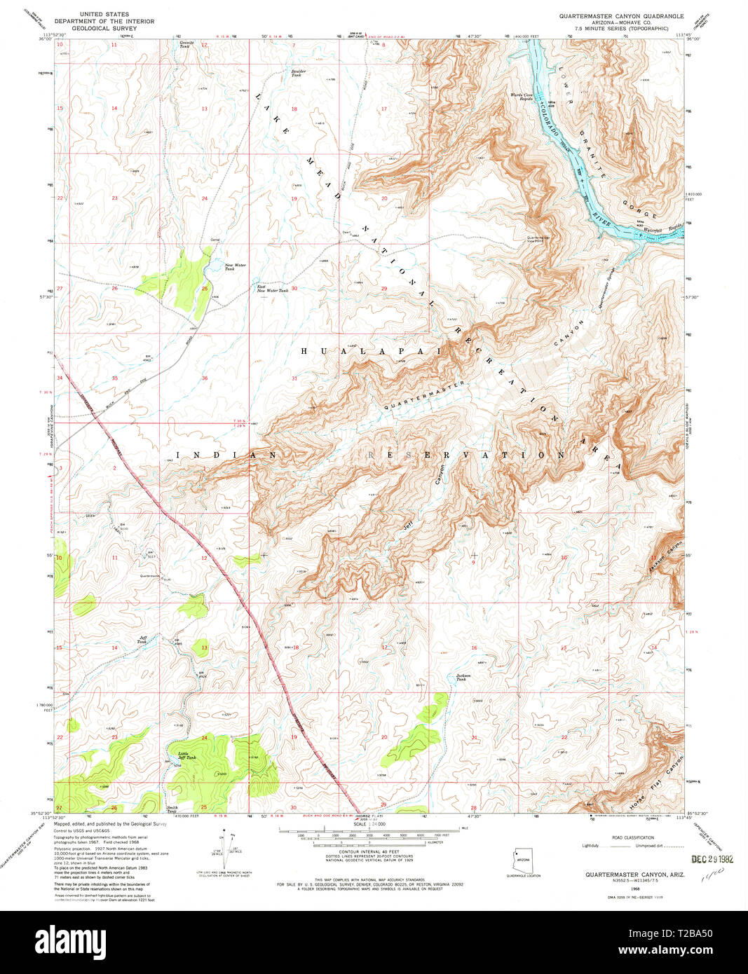 USGS TOPO Map Arizona AZ Quartermaster Canyon 313017 1968 24000 ...