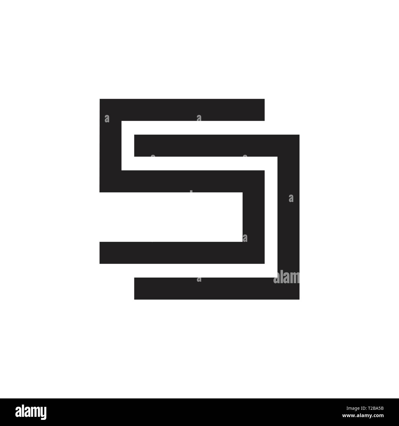letter sc simple geometric line logo vector Stock Vector Image & Art ...