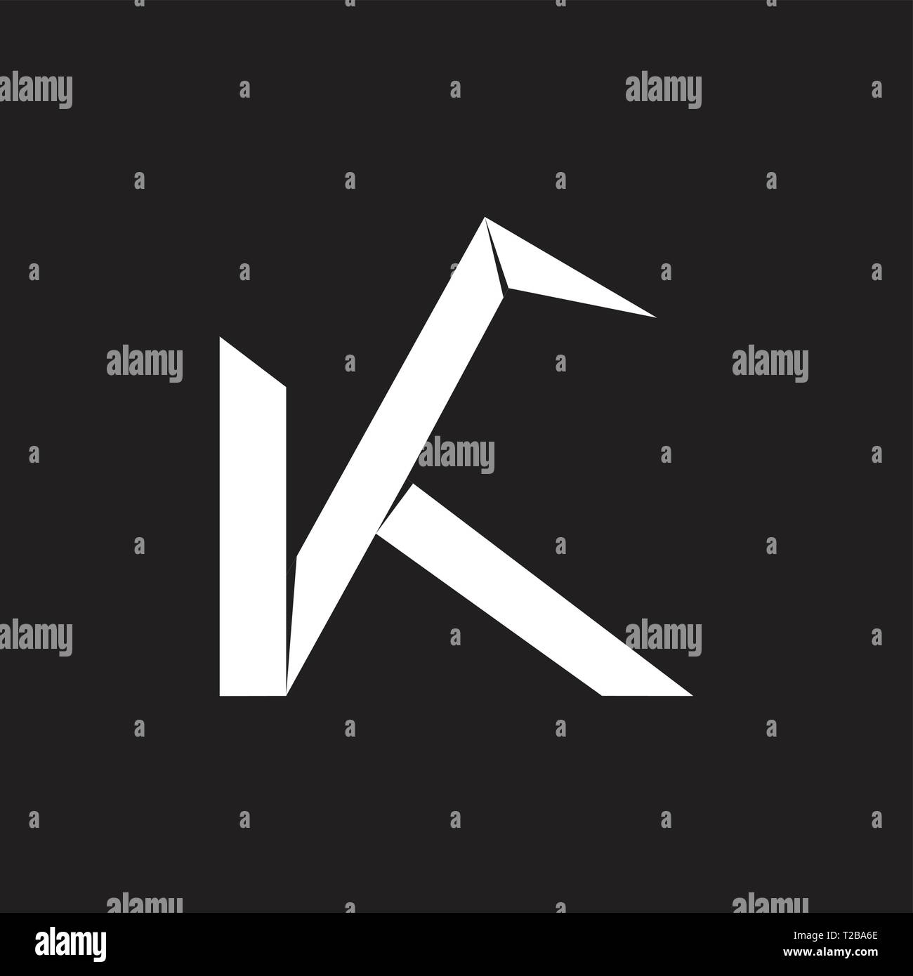 letter k simple paper fold education logo vector Stock Vector Image ...