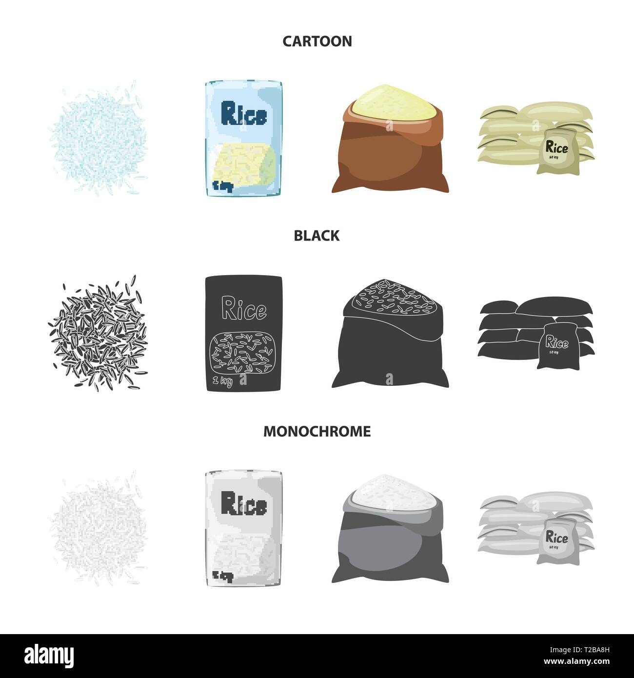Packet rice Stock Vector Images - Alamy