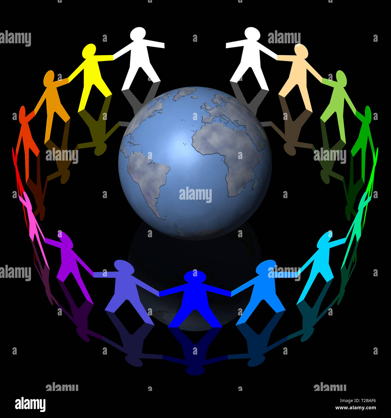 3D illustration. Paper men. Wandering around the world Stock Photo - Alamy