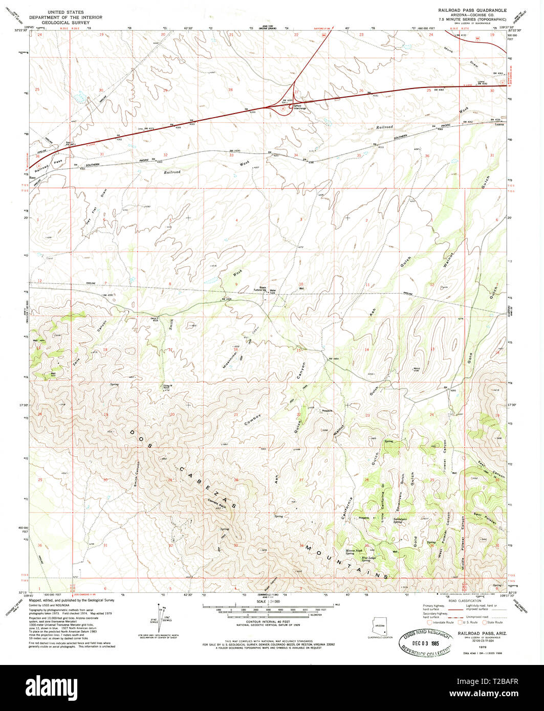 USGS TOPO Map Arizona AZ Railroad Pass 313030 1979 24000 Restoration ...