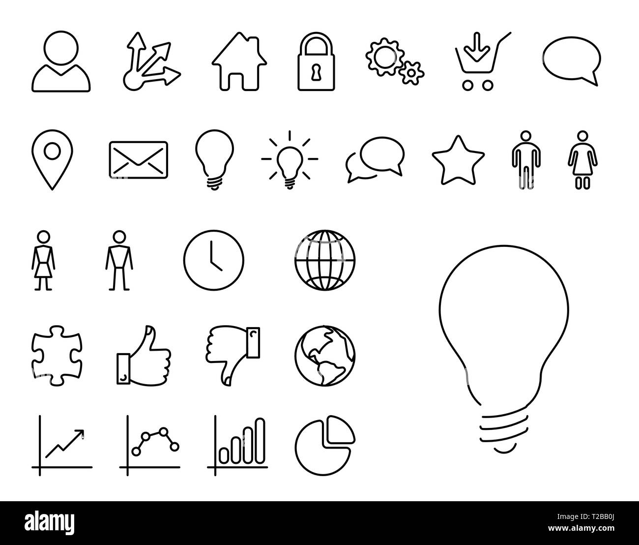 Vector Modern thin line icon collection Stock Vector Image & Art - Alamy