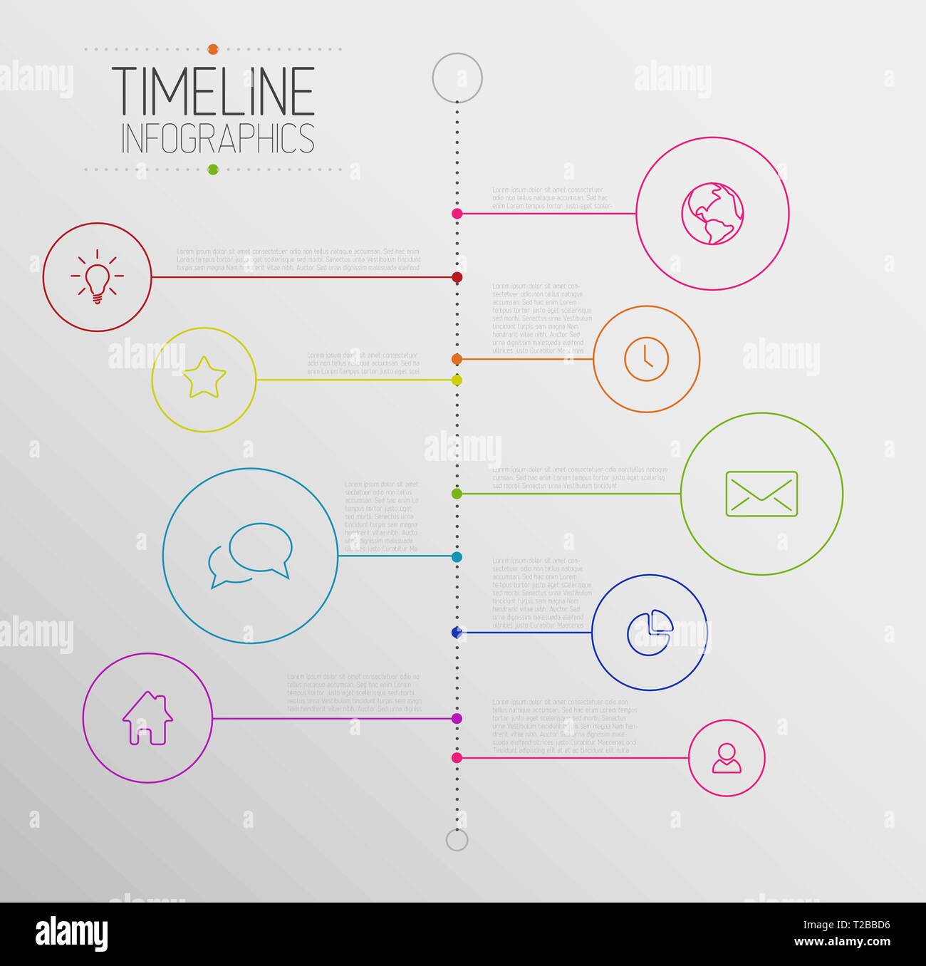 Vector Infographic timeline report template with icons Stock Vector ...