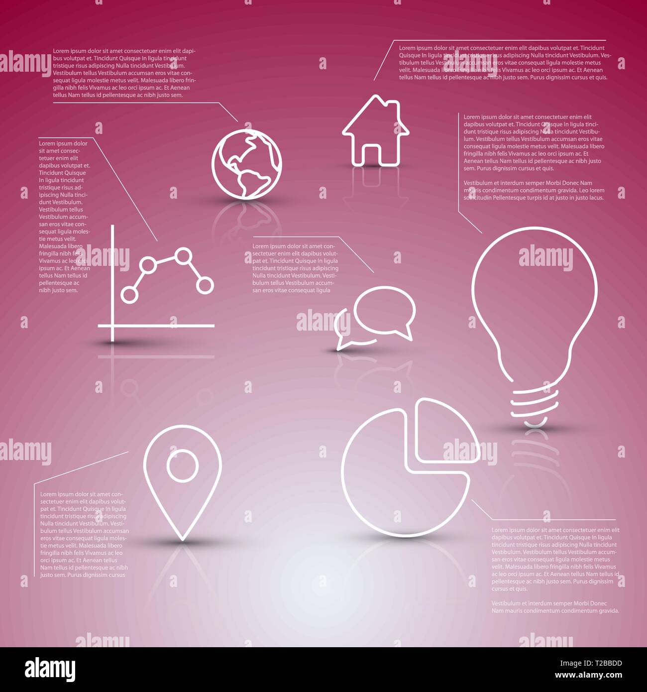 Vector diagram with various descriptive icons - infographic template ...