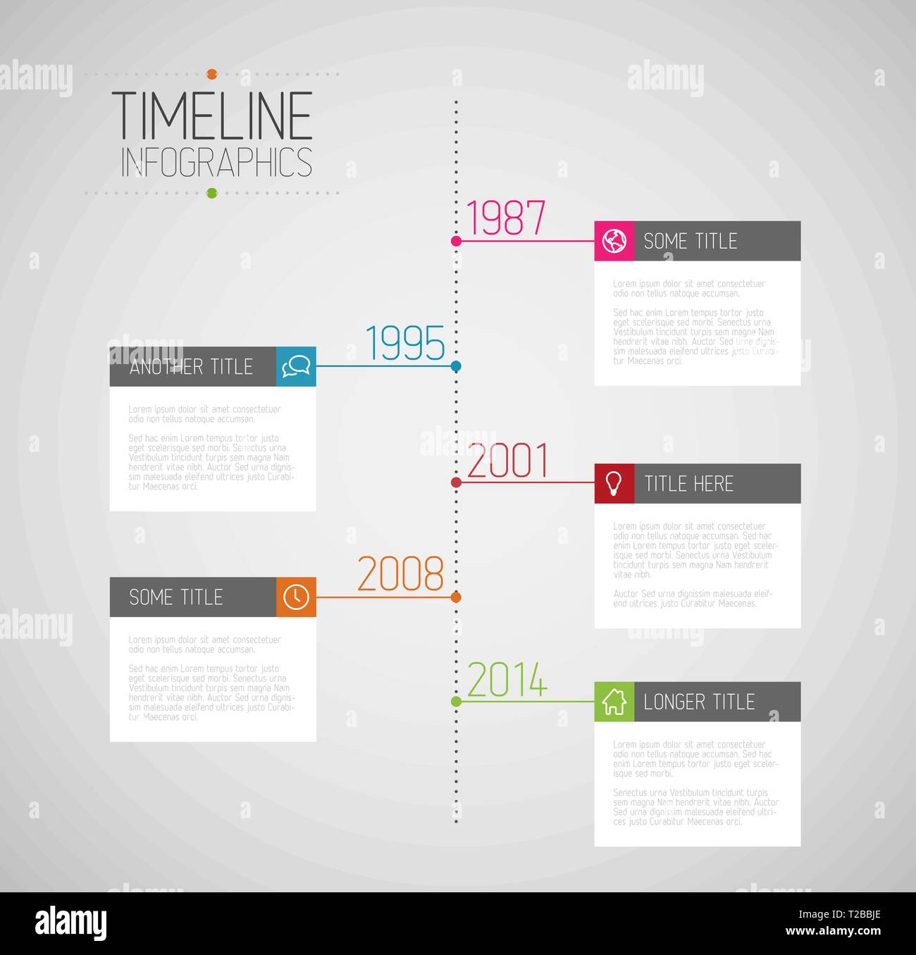 Vector Infographic timeline report template with icons Stock Vector ...