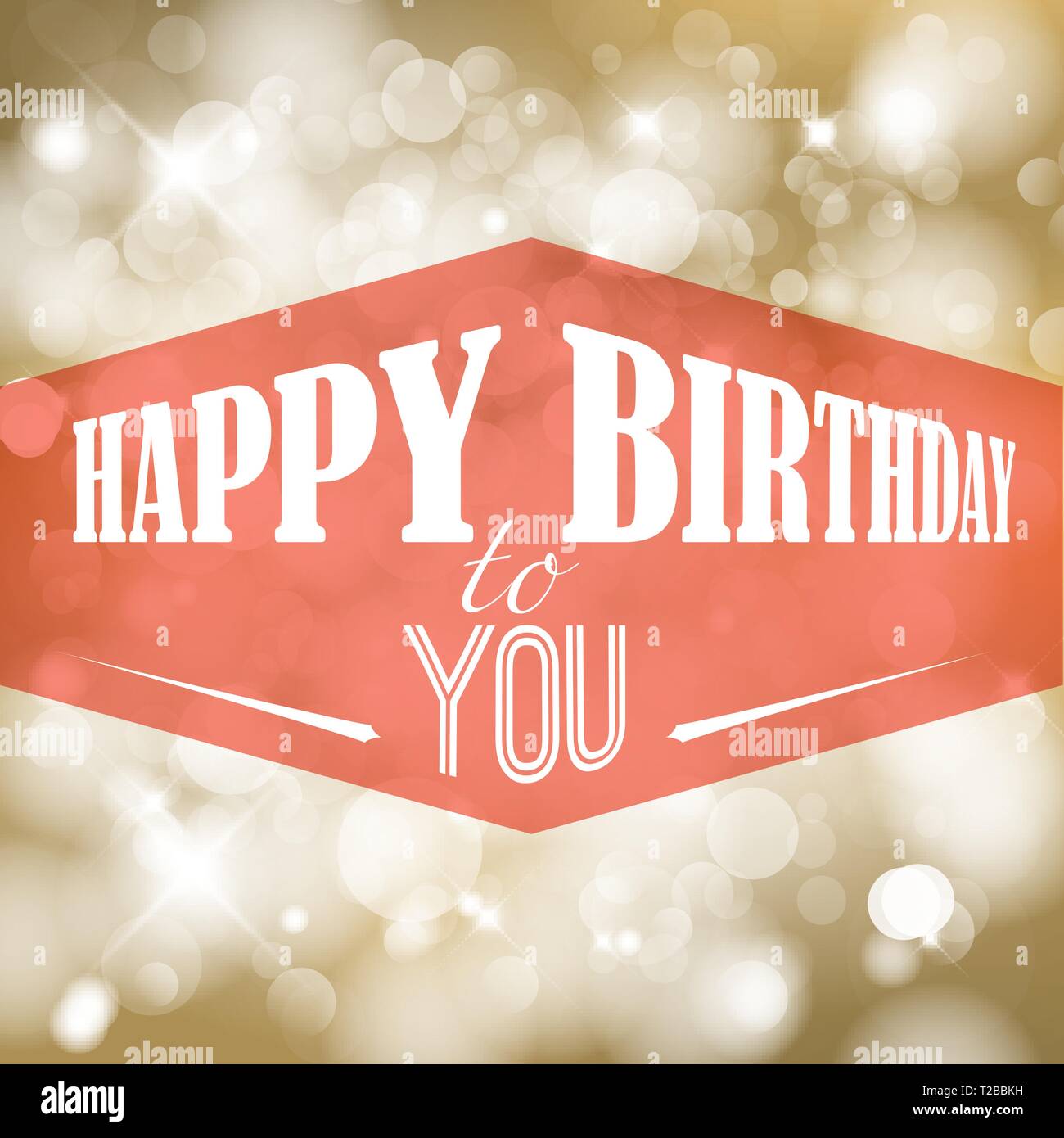 Happy birthday retro vector illustration with lights in background ...