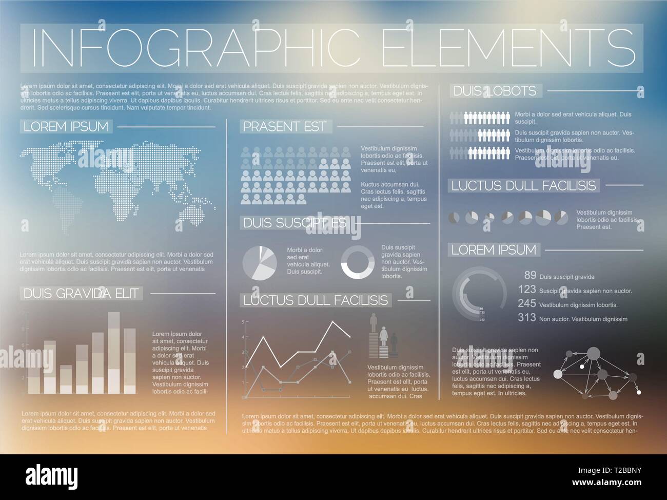 White transparent Vector set of Infographic elements for your documents ...