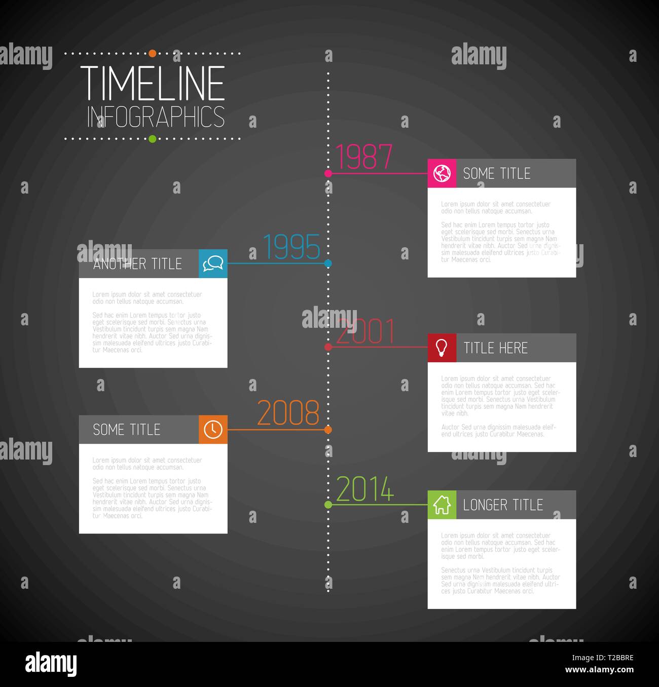 Vector Infographic timeline report template with icons Stock Vector ...