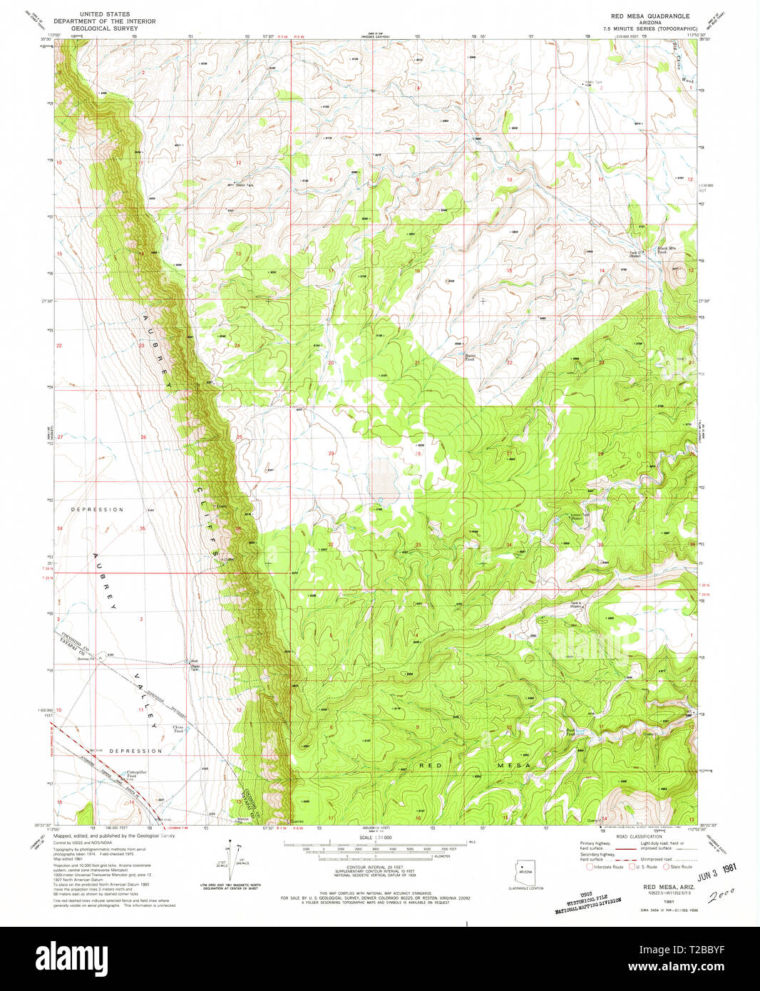 USGS TOPO Map Arizona AZ Red Mesa 313059 1981 24000 Restoration Stock ...