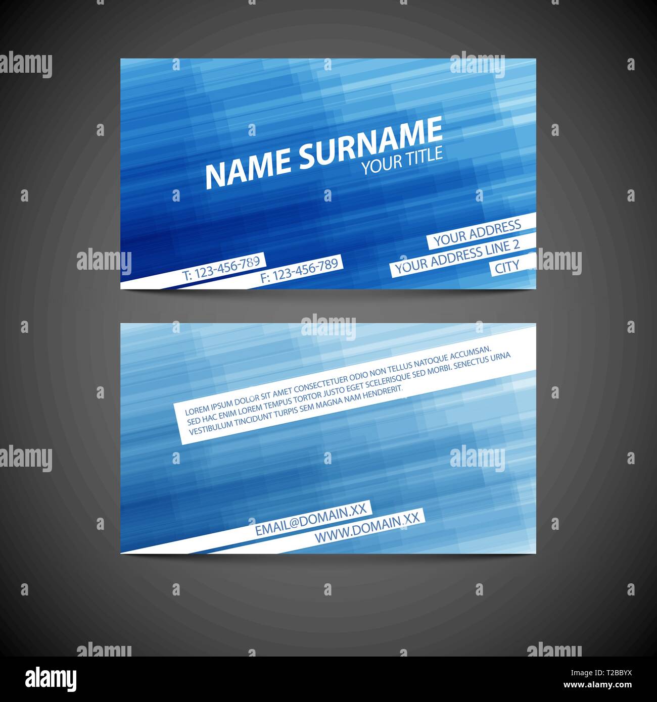 Vector modern business card template - both front and back side Stock ...