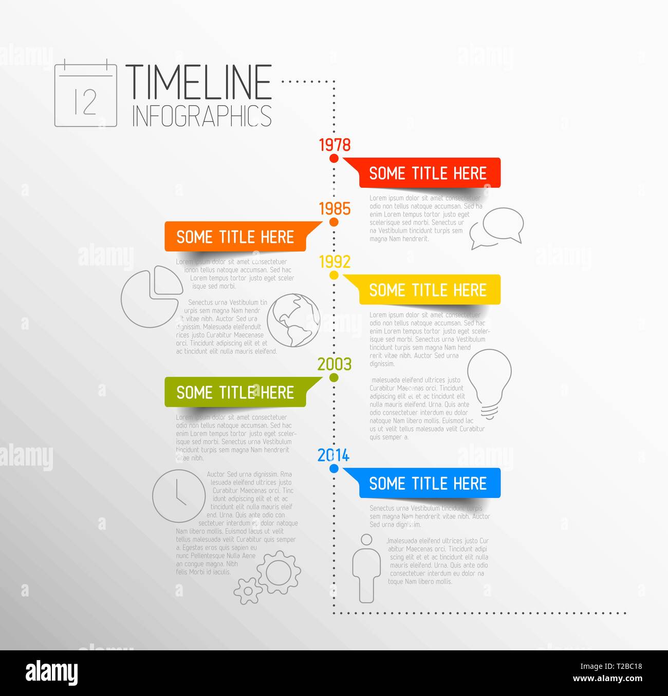 Vector Infographic timeline report template with icons Stock Vector ...