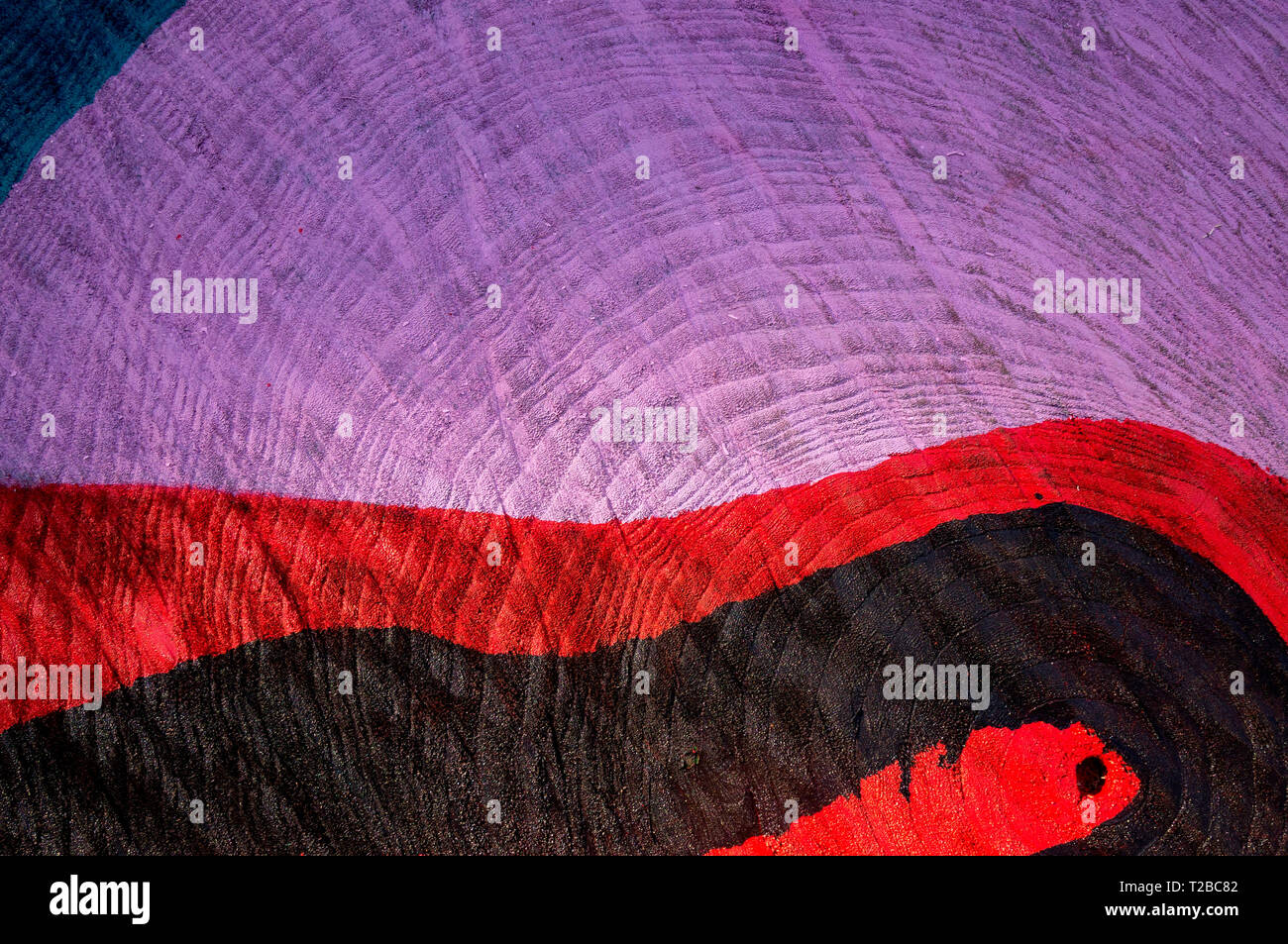 Painted wooden circle log Stock Photo - Alamy