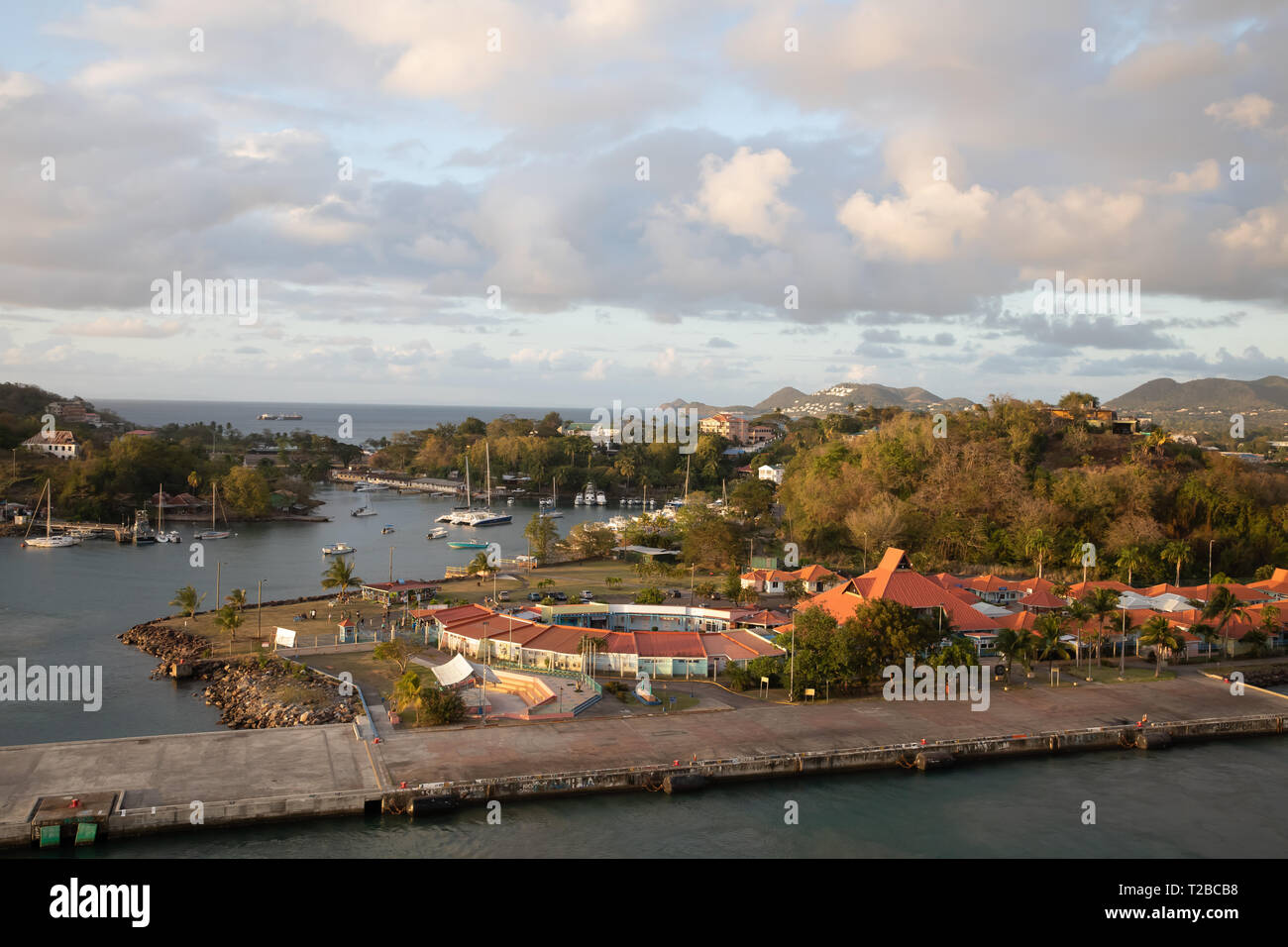 View from a cruise ship over Castries in St Lucia, The Caribbean Stock ...