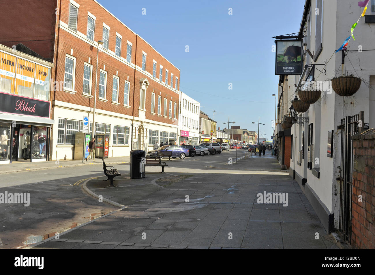 The Bull pub and Waterloo Road,Blackpool,UK Stock Photo - Alamy