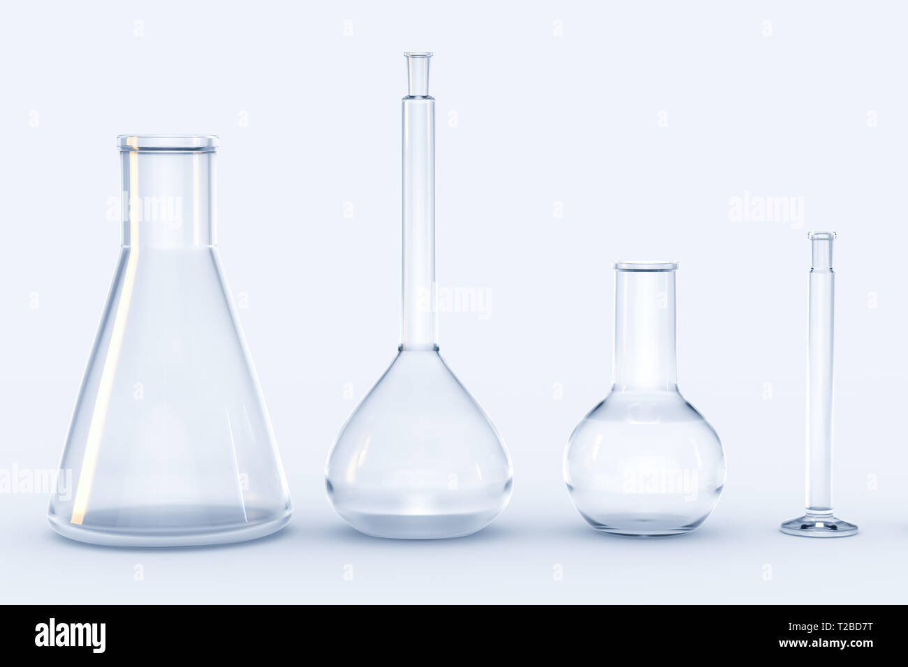 3d rendering, test tube and beaker in the lab, computer digital image ...