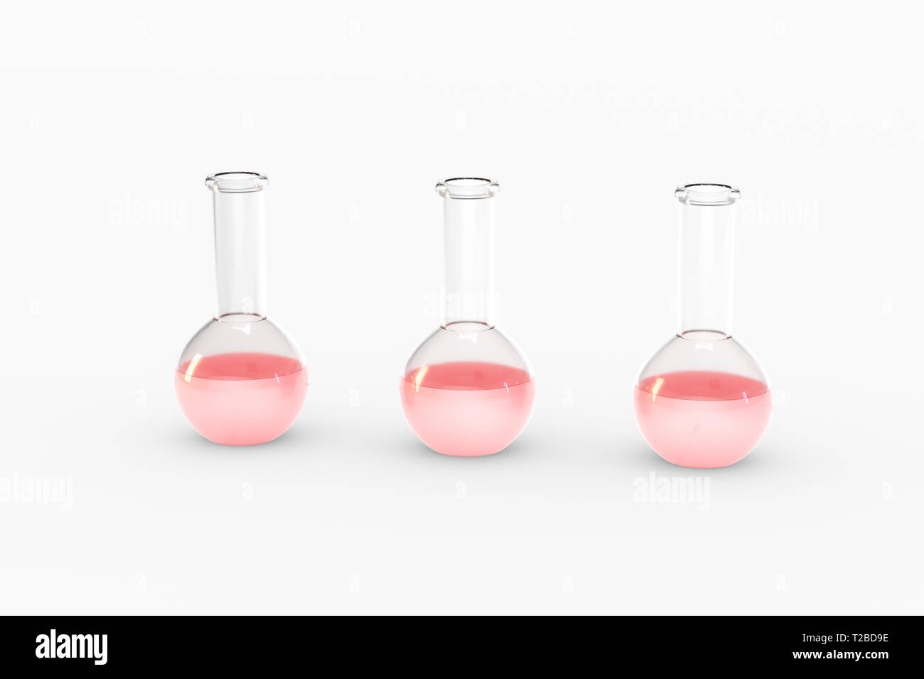 3d rendering, test tube and beaker in the lab, computer digital image ...