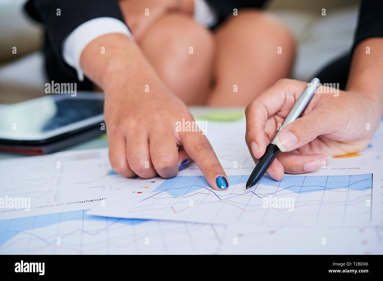 Evaluating company progress Stock Photo - Alamy
