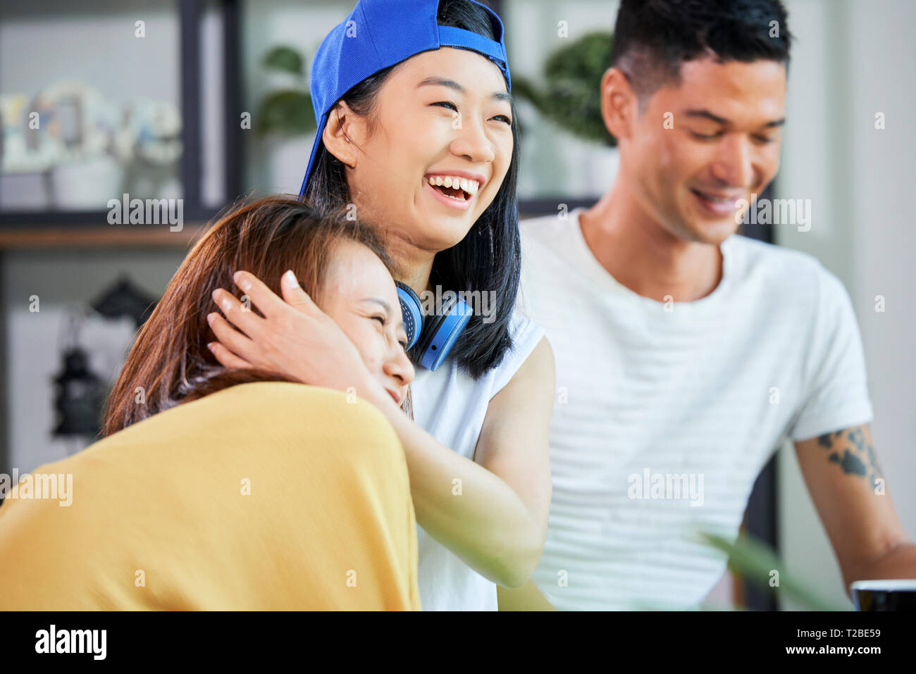 Joyful laughing young people Stock Photo - Alamy