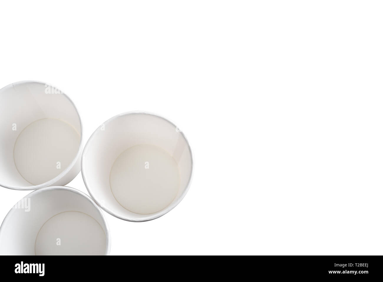 White paper disposable cups on white Stock Photo - Alamy