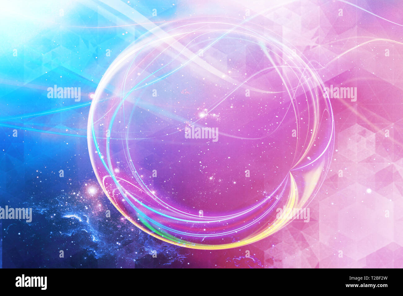 Abstract artistic energy field artwork on a two sided multicolored ...