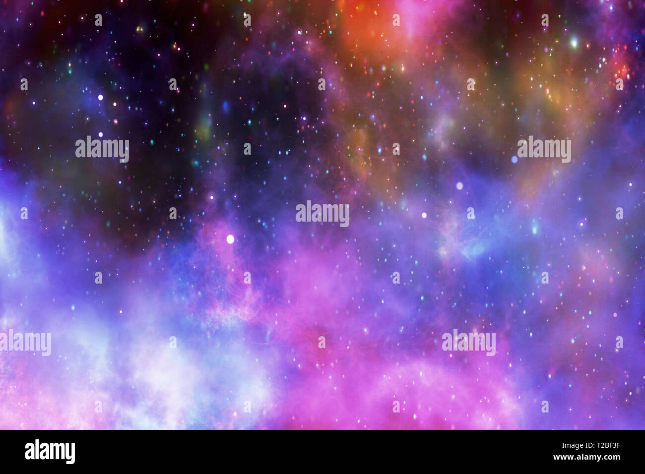 Abstract digital smooth beautiful colorful bright soft galaxy filled ...