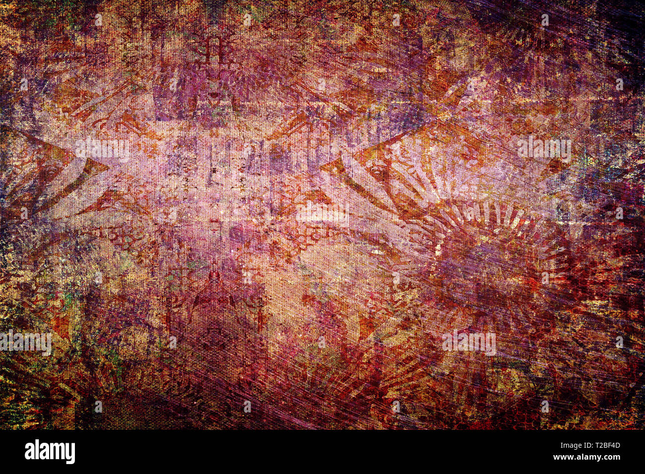 Abstract artistic misty soft golden red ancient texture artwork Stock ...