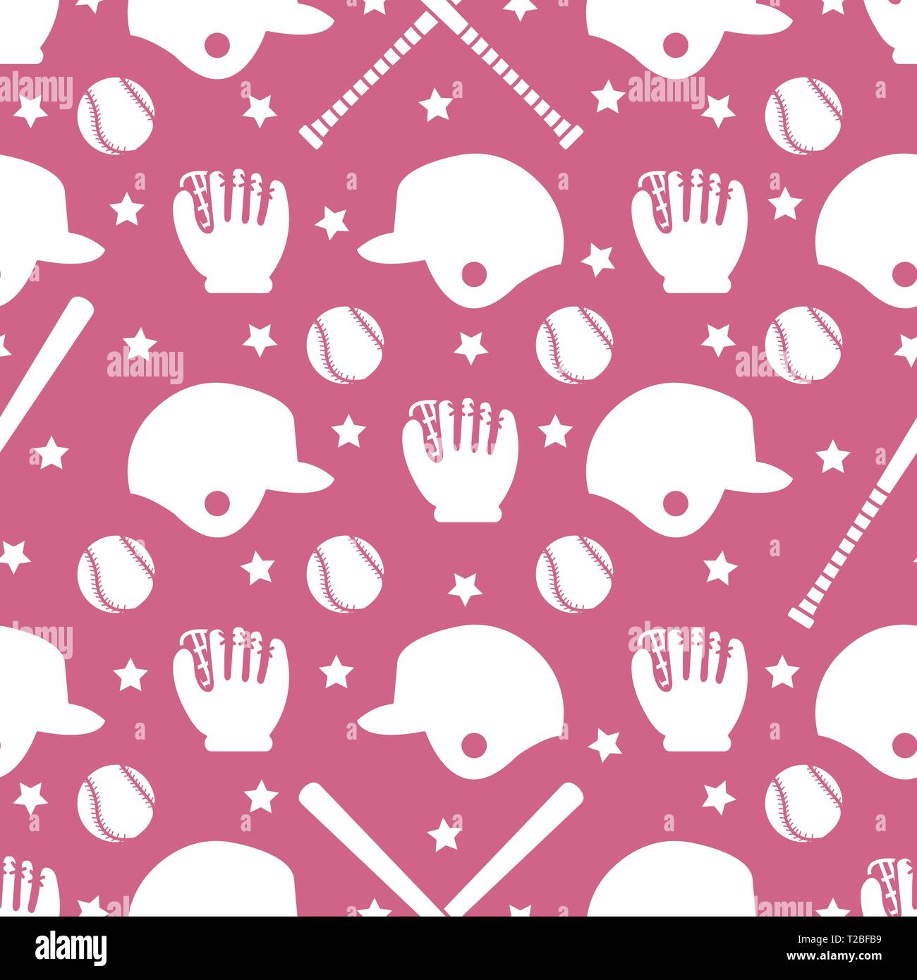 Vector seamless pattern with baseball bats, ball, helmet, baseball ...