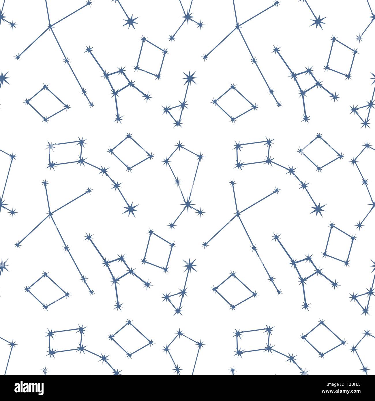 Seamless vector pattern with constellations. Space exploration ...