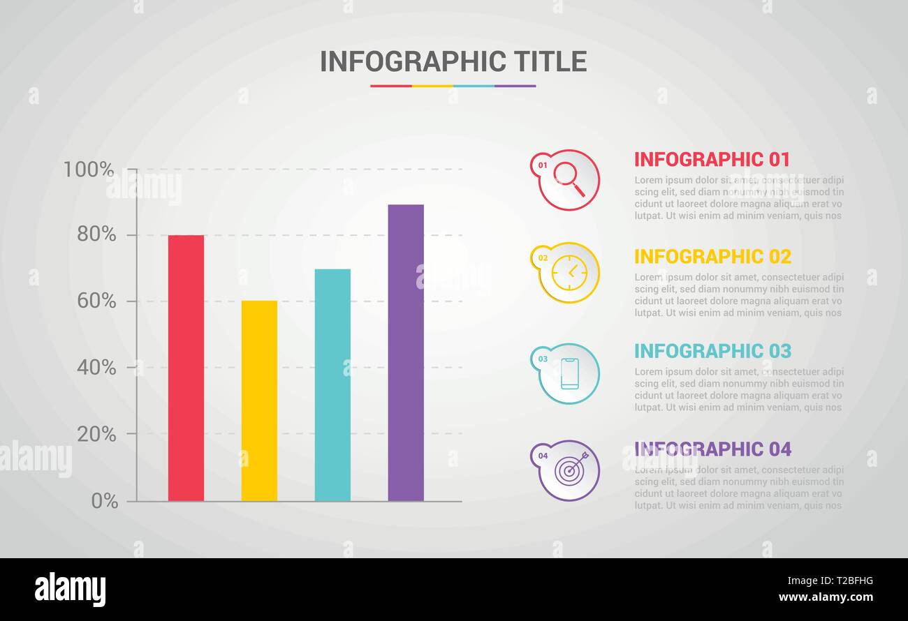 Bar Chart infographic banner with free space for text description with ...