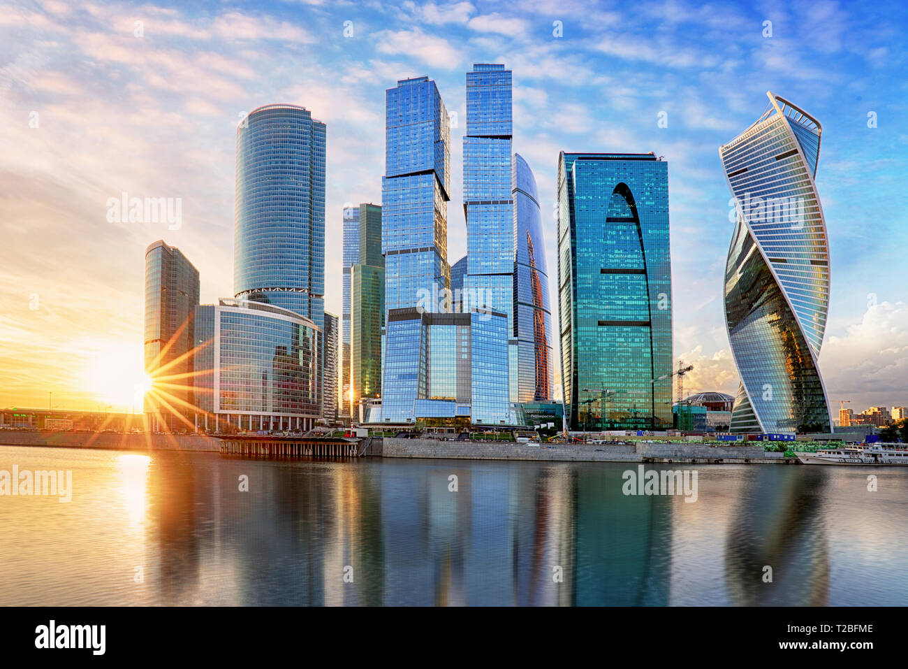 Modern skyscrapers business center Moscow - City in Russia Stock Photo ...