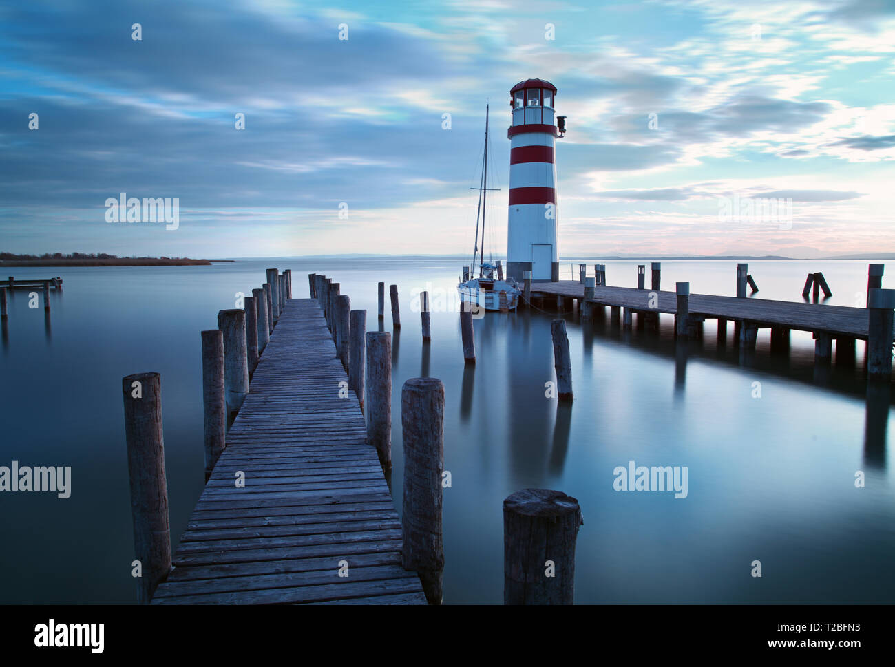 Ocean, sea pier - lighthouse Stock Photo - Alamy