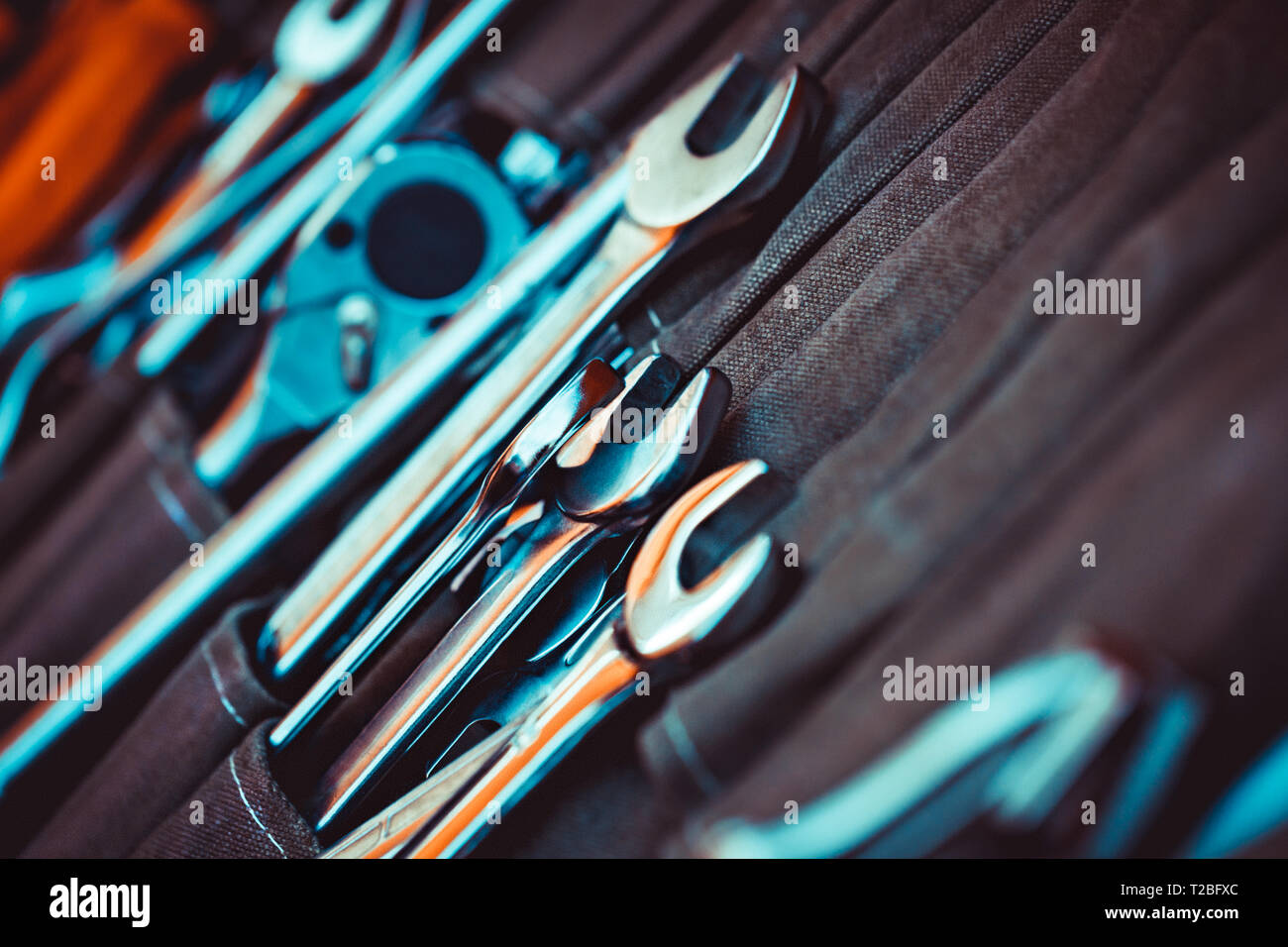 Closeup photo of a set of tools for repair, collection of a different ...